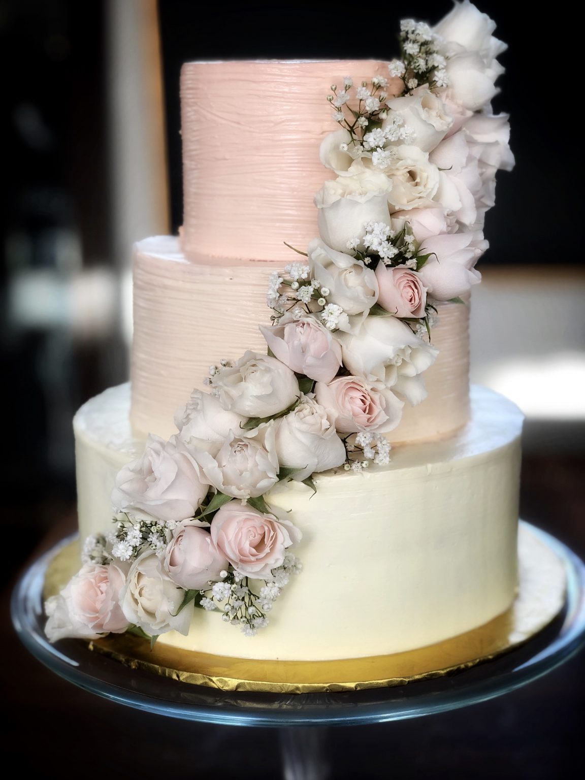 Tiered Cakes with Fresh Florals - Mooch Custom Confections